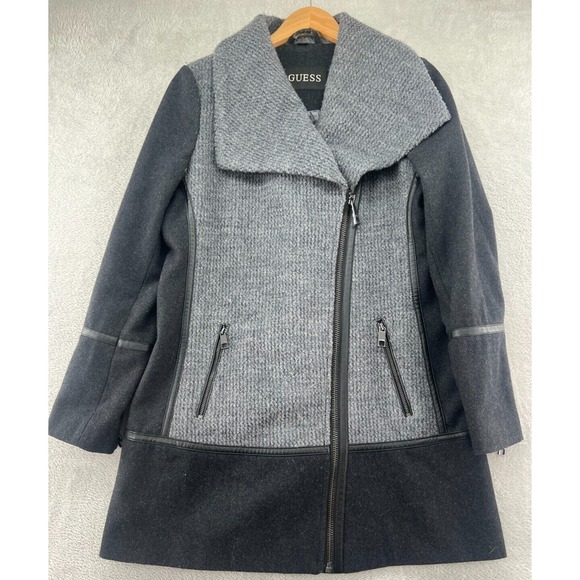 Guess | Jackets & Coats | Guess Coat Womens Medium Zip Up Shawl Neck ...